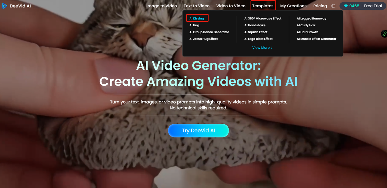 How to Make a Perfect AI Kissing Video with Deevid AI